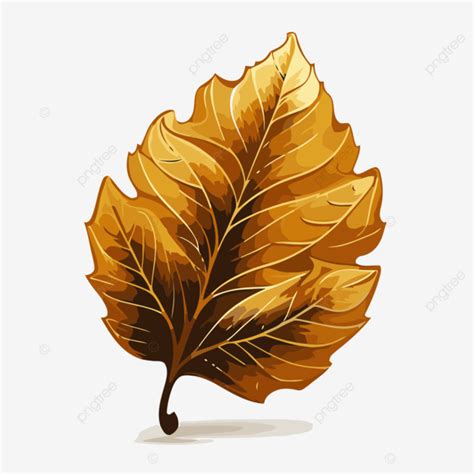 Free Fall Leaf Vector Sticker Clipart Golden Fall Leaf Illustration