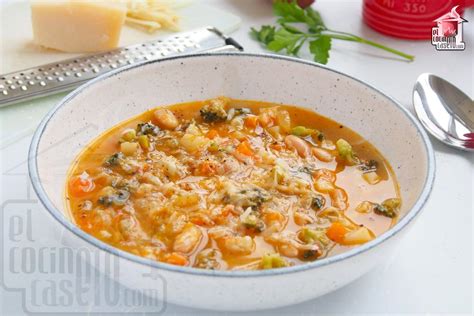 Sopa Minestrone Italiana El Cocinero Casero De Cuchara