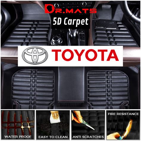 1Set Toyota 5D Carpet Car Floor Mat Avanza Altis CHR CROSS Fortuner