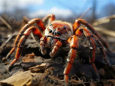 Close Up Highly Detailed MACRO Shot Of The Spider Generative Ai