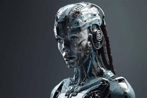 Premium AI Image Digital Artificial Intelligence Cyborg Interface