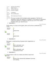 BUS 475 Quiz 5 Course Test Started Submitte D Status Attempt Score