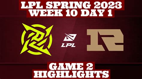 Nip Vs Rng Game Highlights Week Day Lpl Spring By Pro