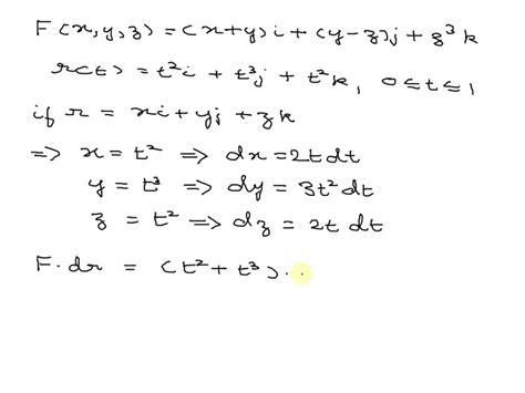 solved point evaluate the line integral fcf dr where f x y z 4xi 4yj szk and c is