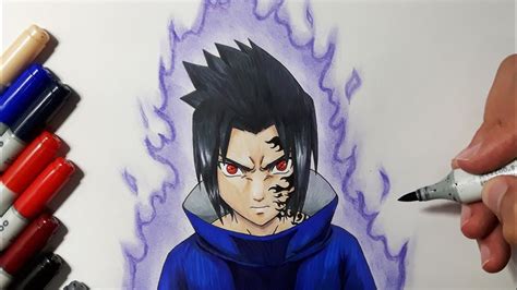 How To Draw Sasuke Uchiha Step By Step YouTube