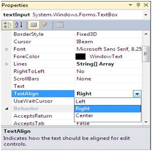 TextBox TextAlign Property With Example In C Net