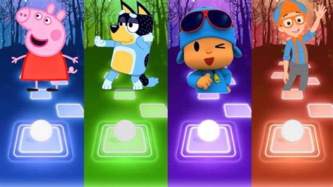 Peppa Pig Bluey Bingo Pocoyo Blippi Who Is Win Youtube