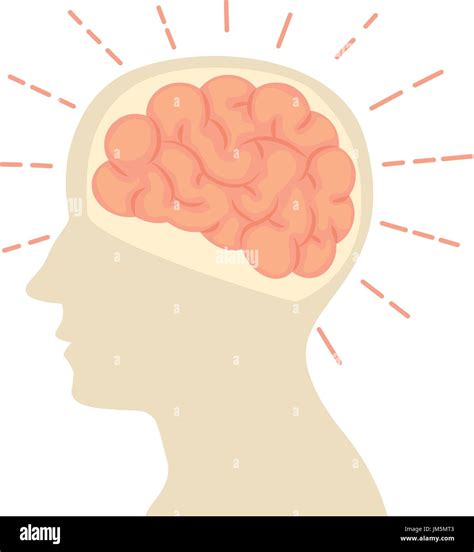 Cabeza Con El Cerebro El Icono De Estilo De Dibujos Animados Imagen