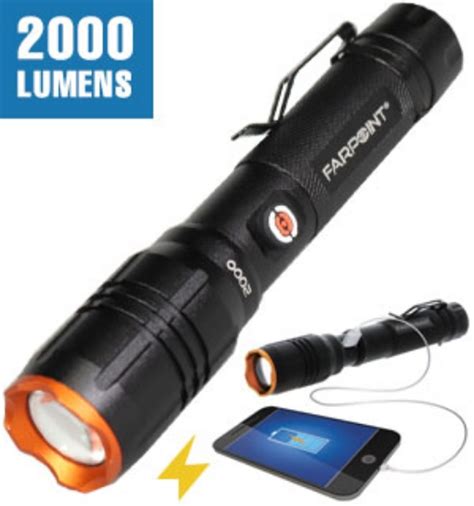 Platinum Series 2000 Lumen Rechargeable Flashlight By Farpoint PulseTV