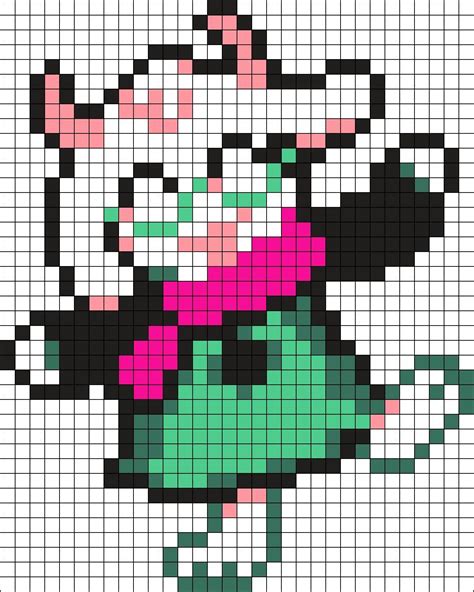 Ralsei Pixel Grid Undertale Pixel Art Pixel Art Grid Perler Bead Art