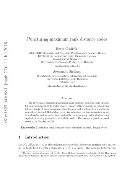 pdf puncturing maximum rank distance codes