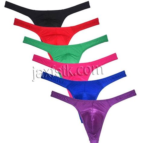 Stretchy Ice Silk T Back Sexy Men S Glossy Thong Underwear Hipster