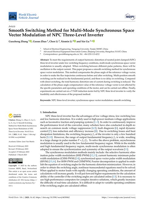 pdf smooth switching method for multi mode synchronous space vector modulation of npc three
