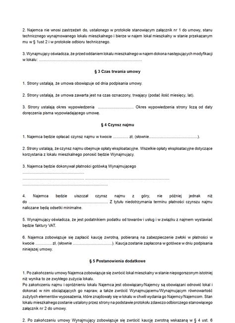 Umowy Najmu Mieszkania Do Wydruku Image To U
