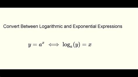 convert exponential and logarithmic expressions youtube