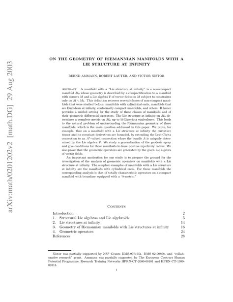 [pdf] on the geometry of riemannian manifolds with a lie structure at infinity