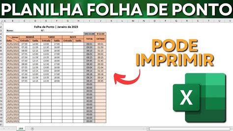 Planilha de Folha de Ponto no Excel Baixar Grátis Como Somar Horas