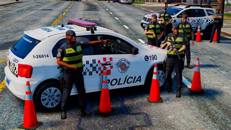 POLICIAIS FAZEM BLITZ Na COMUNIDADE PMESP GTA 5 POLICIAL YouTube