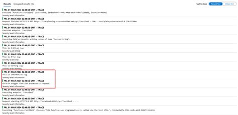 C Azure Function Logging To App Insights Won T Log Below Warning