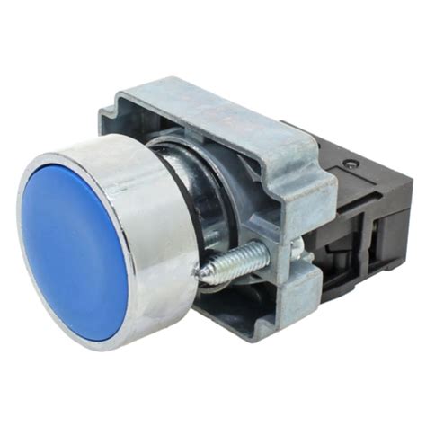 M20afr bl 1a Botão Pulsador Faceado 22mm Metálico Azul 1na LUZ