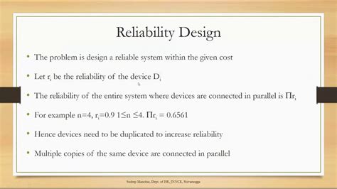reliability design dynamic programming youtube