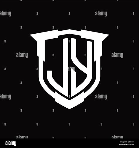 JY Logo Monogram Letter With Shield Shape Design Template Stock Vector