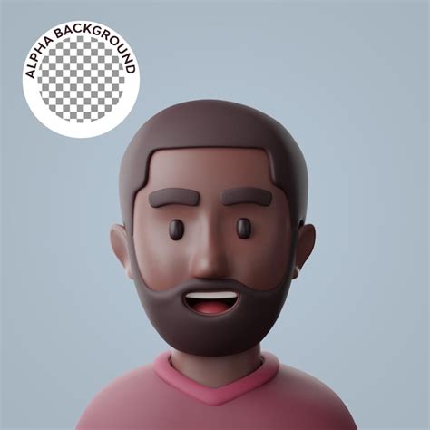 Personaje de dibujos animados de ilustración 3d de hombre negro
