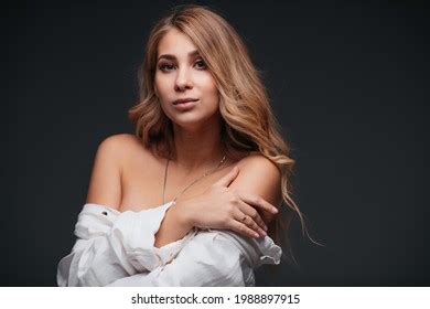 Vogue Naked Girl Fur Coat Studio Stock Photo Shutterstock