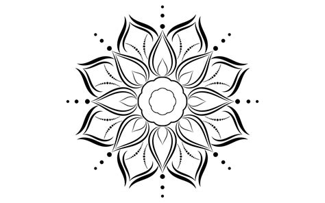 Black And White Floral Simple Mandala Pattern 1101312 Vector Art At
