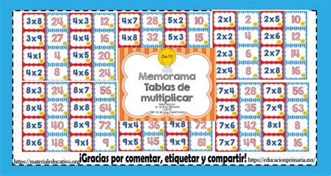 Memorama Tablas De Multiplicar