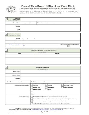 Fillable Online CHARITABLE SOLICITATION PERMIT Palm Beach Florida Fax