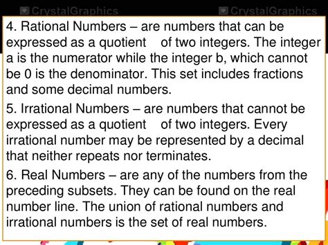 subsets of real numbers