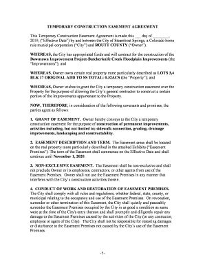 Fillable Online TEMPORARY CONSTRUCTION EASEMENT AGREEMENT Fax Email