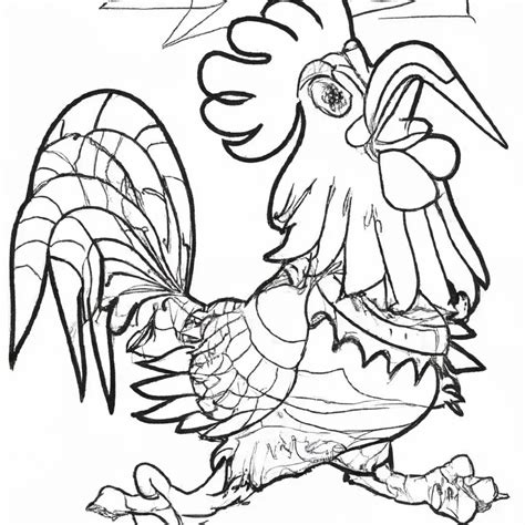 Colorir A Página Pau Colorir A Atividade De Desenho Do Galo