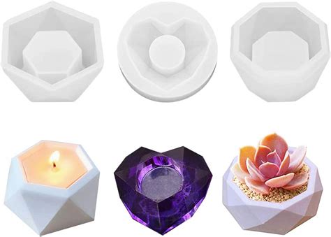 Moldes De Resina De Silicona Para Macetas De 3 Piezas Moldes De