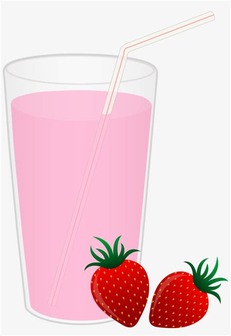 Glass Of Strawberry Milk Clip Art Library