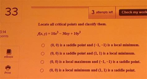 solved locate all critical points and classify them