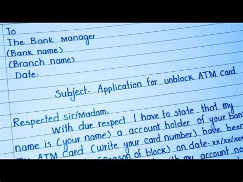Application For Unblock ATM Card ATM Card Unblock Application YouTube