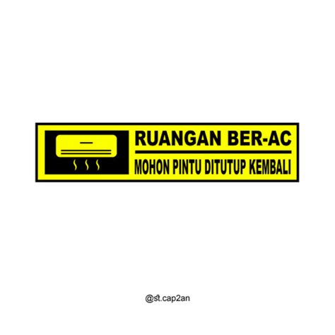 Jual Stiker Ruangan Ber AC Mohon Pintu Tutup Kembali Kota Depok