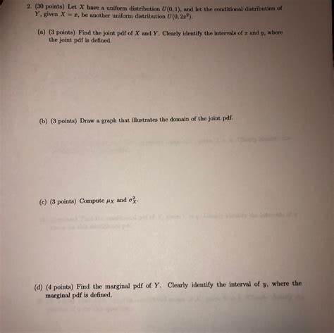 solved 2 30 points let x have a uniform distribution