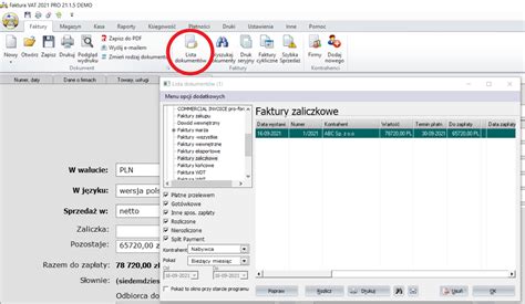 Faktura Zaliczkowa RAFSOFT NET
