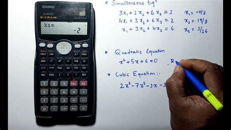 solving simultaneous quadratic and cubic equations using scientific calculator casio fx 991ms