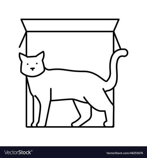 At Preposition English Line Icon Royalty Free Vector Image