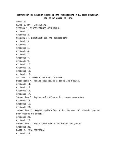 DOCX CONVENCIÓN DE GINEBRA SOBRE EL MAR TERRITORIAL Y LA ZONA