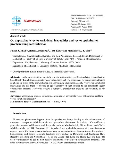 pdf on approximate vector variational inequalities and vector optimization problem using