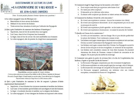 Questionnaire De Lecture QCM Sur Le Livre La Controverse De