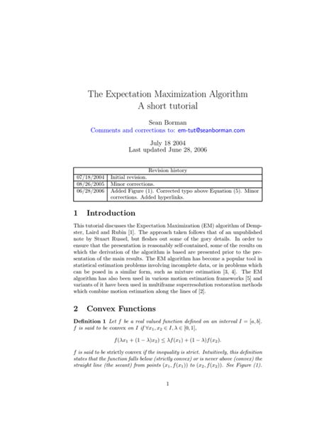 the expectation maximization algorithm a short tutorial sean borman july 18 2004