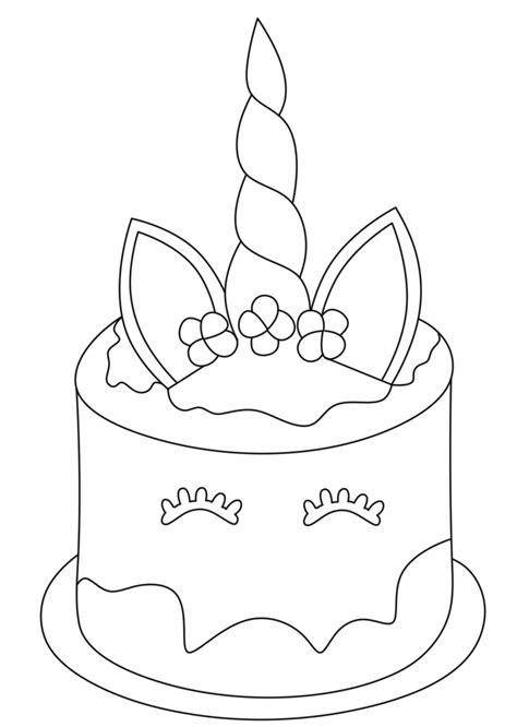 Coloriage G Teau Licorne Imprimer
