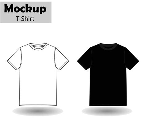 Set Of Men S White And Black T Shirt Front And Back View Realistic Mock