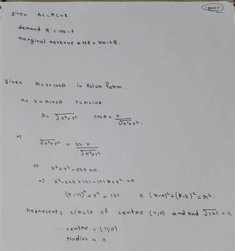 [solved] convert the following polar equation to rectangular form identify course hero